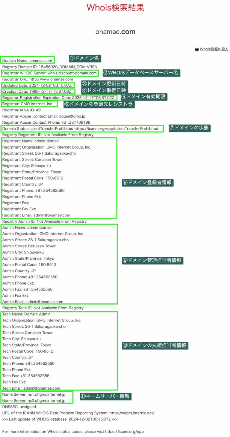 WHOIS検索 ドメインの調べ方・見方と出てこない時の対処法 - とくしよネット